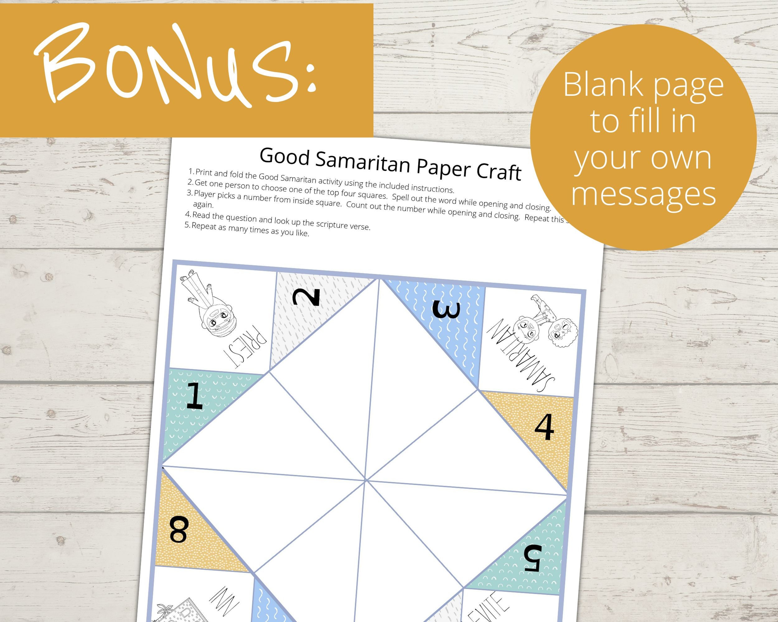 Good Samaritan Craft, Sunday School Crafts, Jesus Parable, Printable ...