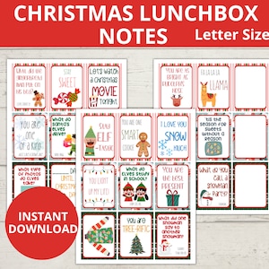 Christmas Lunchbox Notes, Lunchbox Notes for Kids, Positive ...