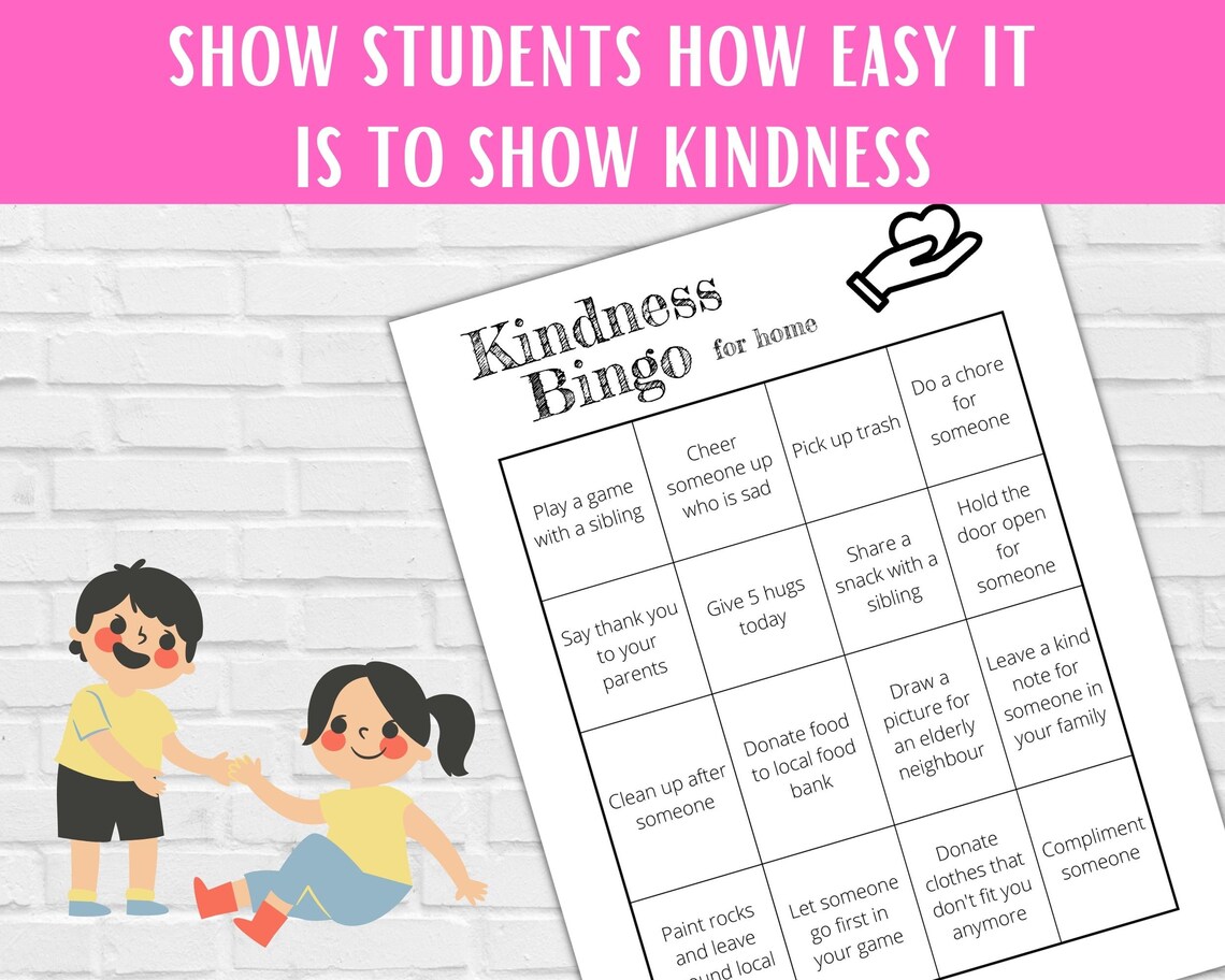 Pink Shirt Day Activities Kindness Bingo Pink Shirt Bingo | Etsy