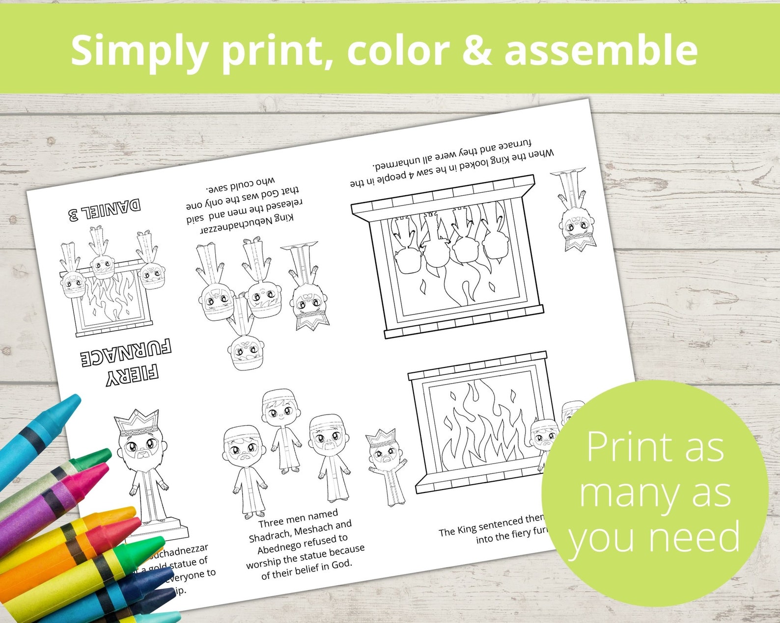 Shadrach Meshach Abednego, Fiery Furnace Sunday School Craft, Old ...