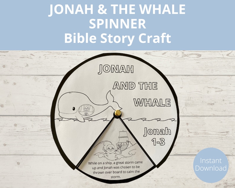 Jonah and the Whale Sunday School Craft, Bible Story Activities ...