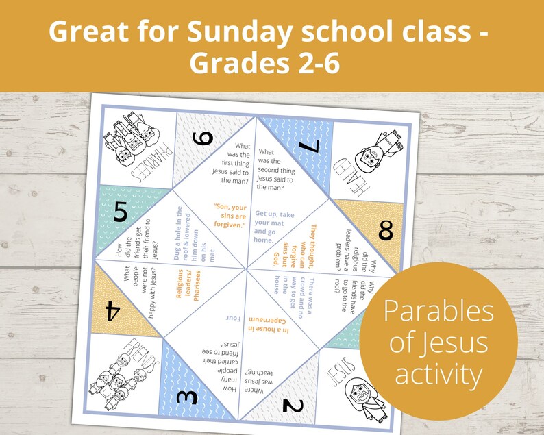 Jesus Heals a Paralyzed Man, Bible Story Activities, Sunday School ...