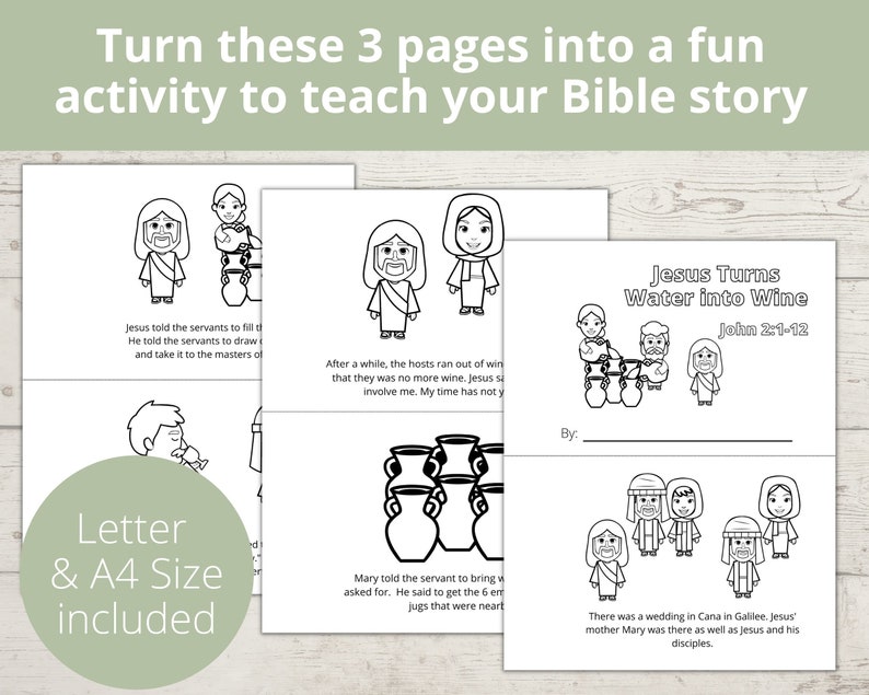 Jesus Turns Water Into Wine, Miracles of Jesus, Jesus Miracles, Mini ...