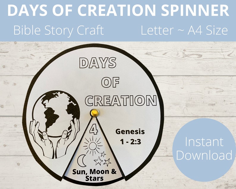 Days of Creation Sunday School Craft Bible Story Activities - Etsy