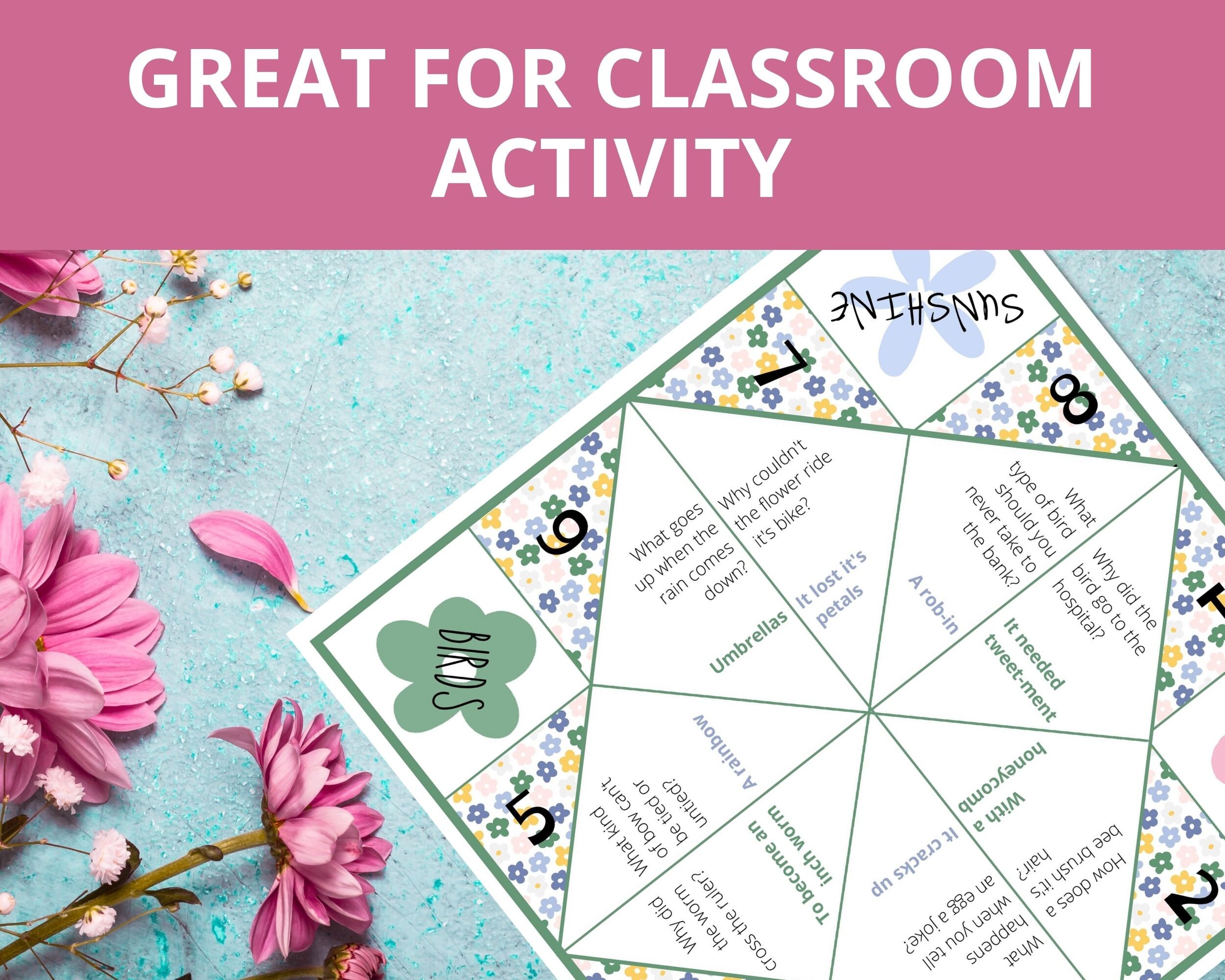 Joke Cards, Spring Fortune Teller, Joke Teller, Cootie Catcher ...