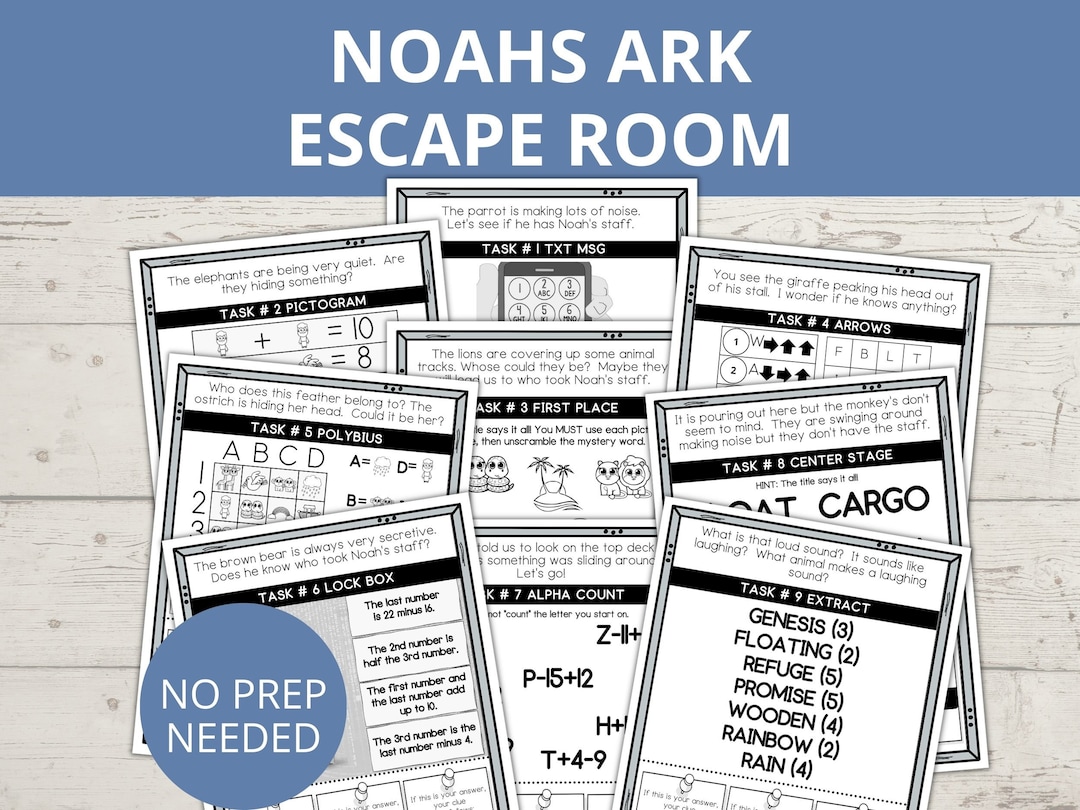 Bible Escape Room, Noahs Ark, Escape Room Kids, Sunday School ...