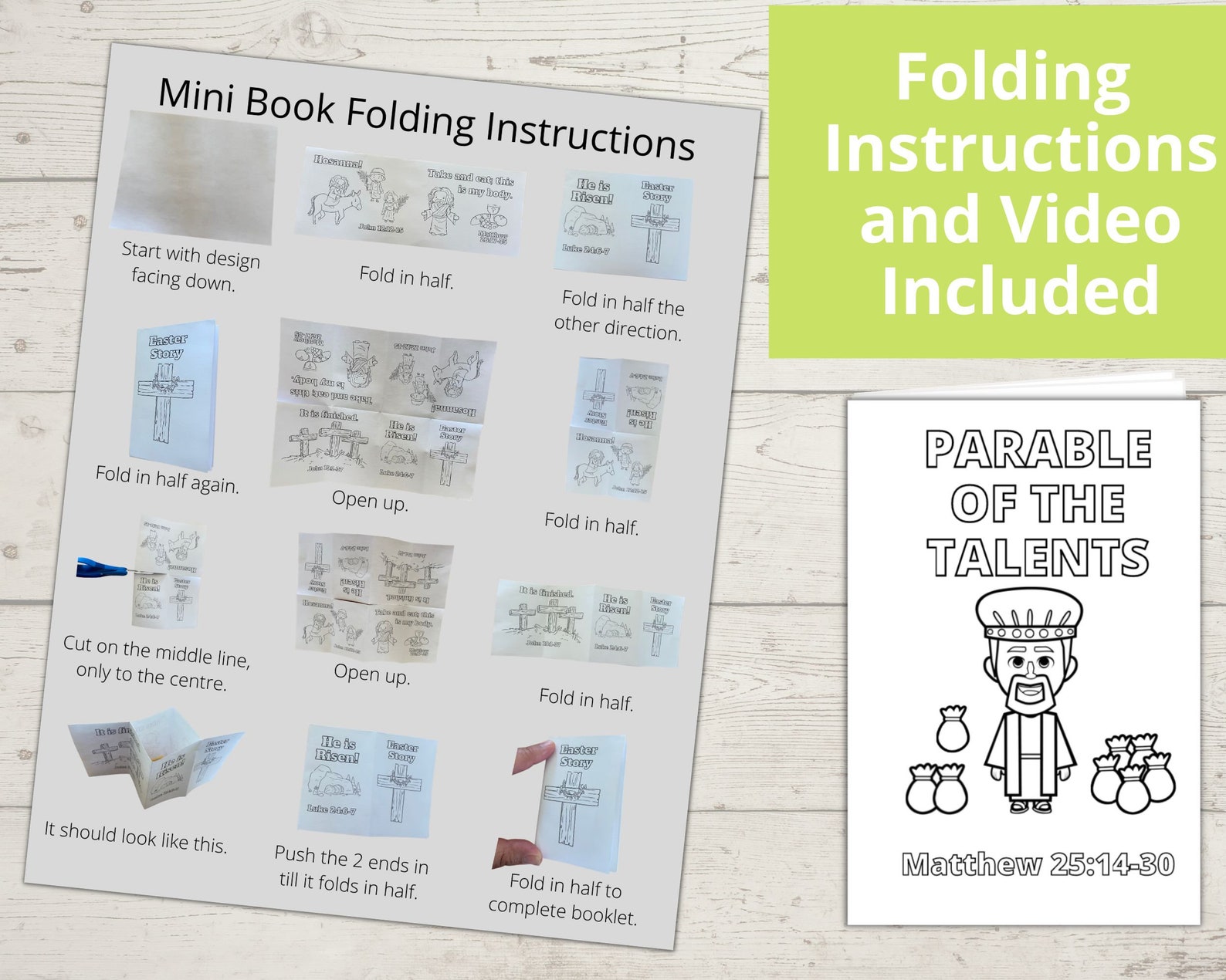 Parable of the Talents, Jesus Parables, Bible Story Activity, Mini Book ...