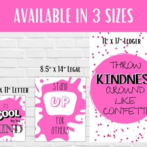 Pink Shirt Day, Kindness Poster, Classroom Decor Printable, Pink Shirt ...