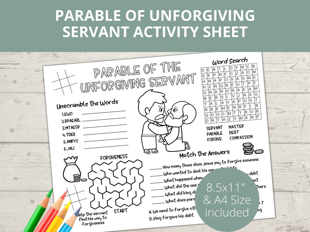 Parable of Unforgiving Servant, Forgiveness Christian, Sunday School ...