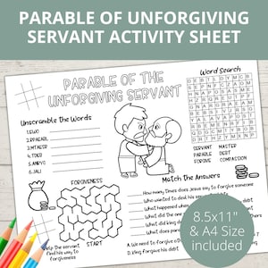 Parable of Unforgiving Servant, Forgiveness Christian, Sunday School ...