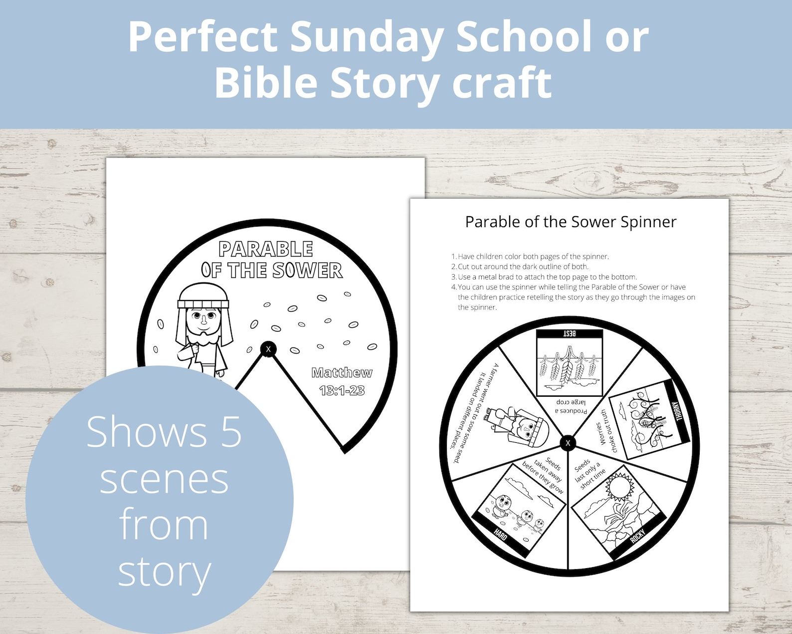 Parable of the Sower, Jesus Teaching, Bible Story Activity, Sunday ...