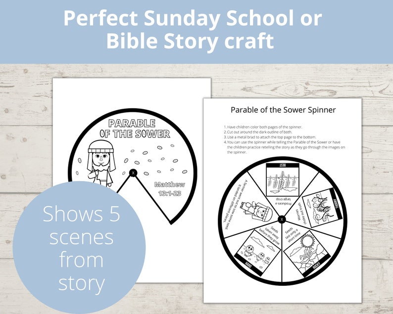 Parable of the Sower, Jesus Teaching, Bible Story Activity, Sunday ...