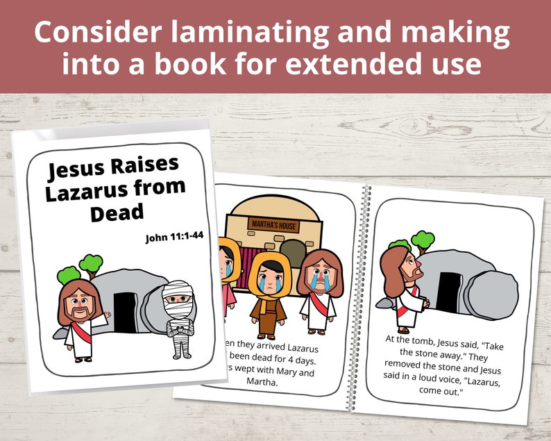 Jesus Raises Lazarus, Bible Story Poster, Morning Basket, Church ...