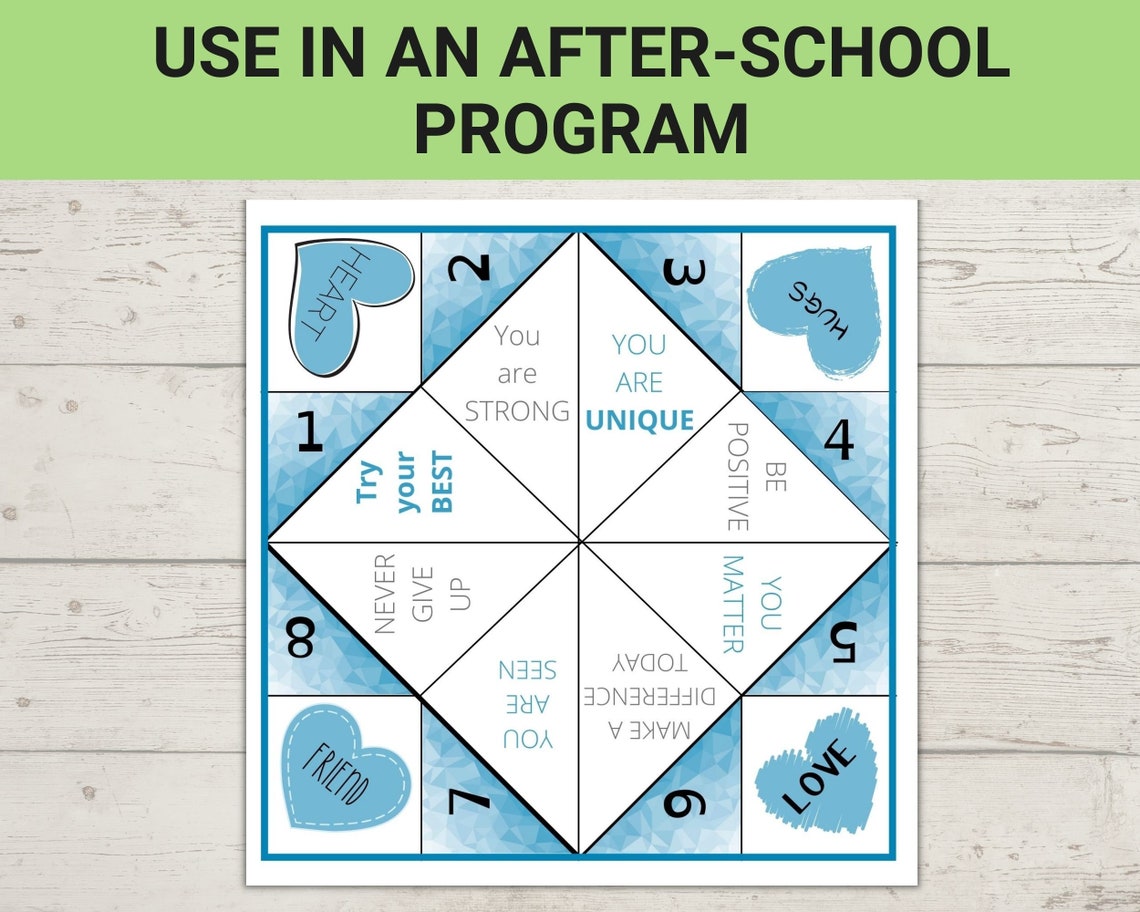 Positive Affirmation Fortune Teller Affirmation Cards Cootie - Etsy