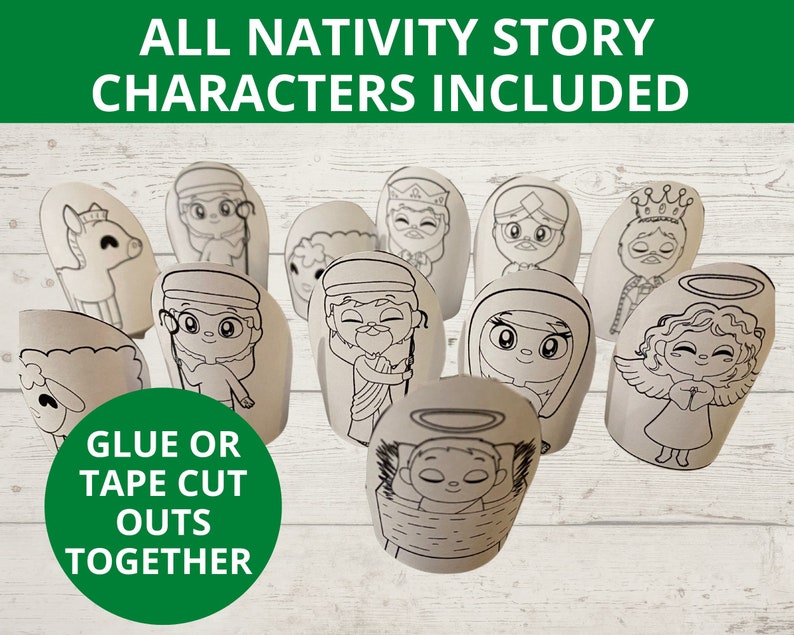 Christmas Nativity Scene Cut Outs, Printable Nativity Craft, Nativity ...