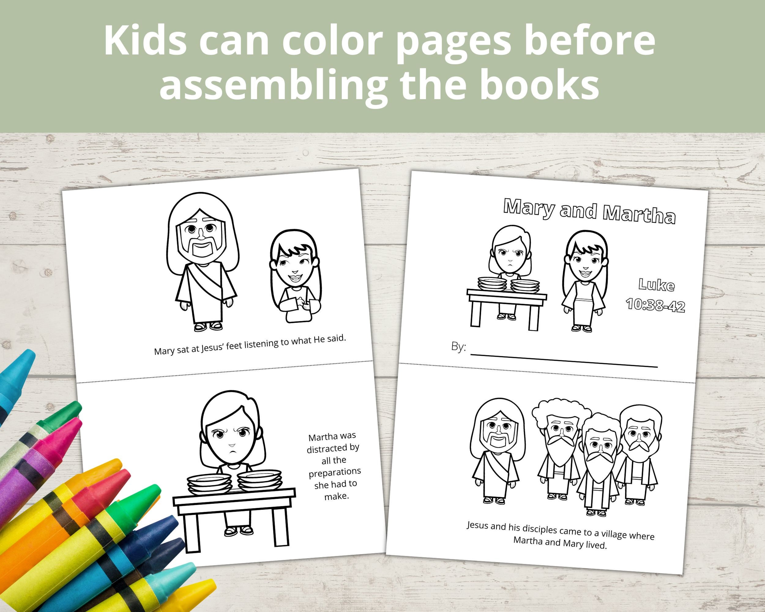 Mary and Martha, Martha and Mary Jesus, Preschool Bible Activities ...