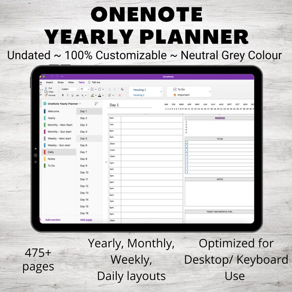 Onenote Template - Etsy