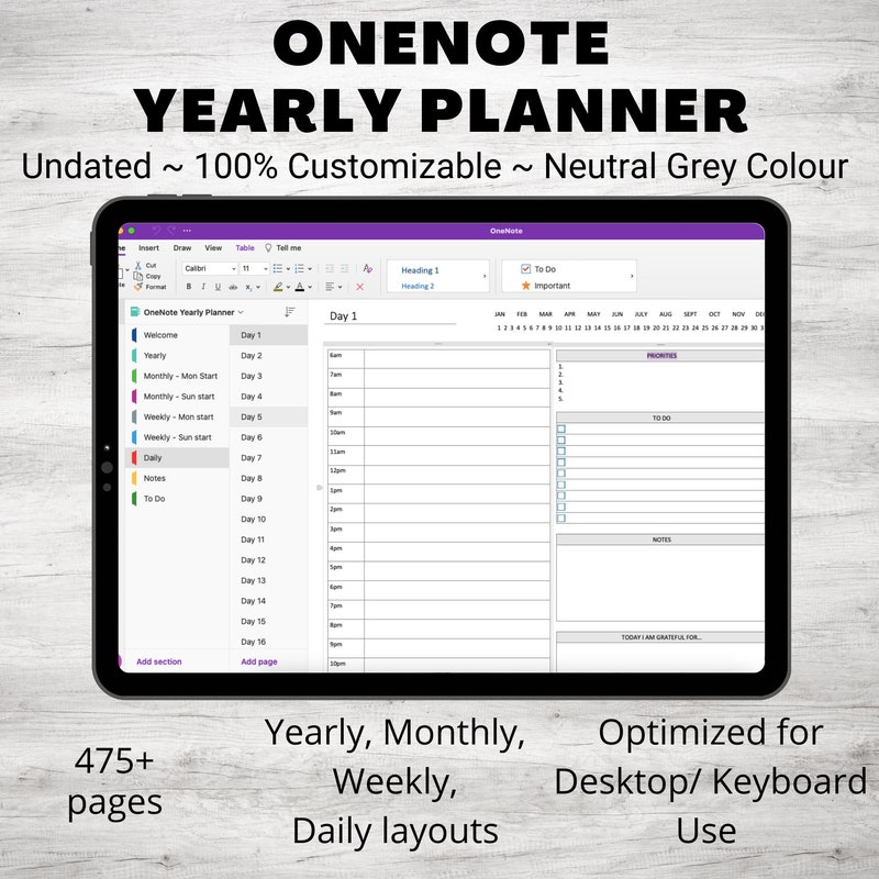 Onenote Templates - Etsy