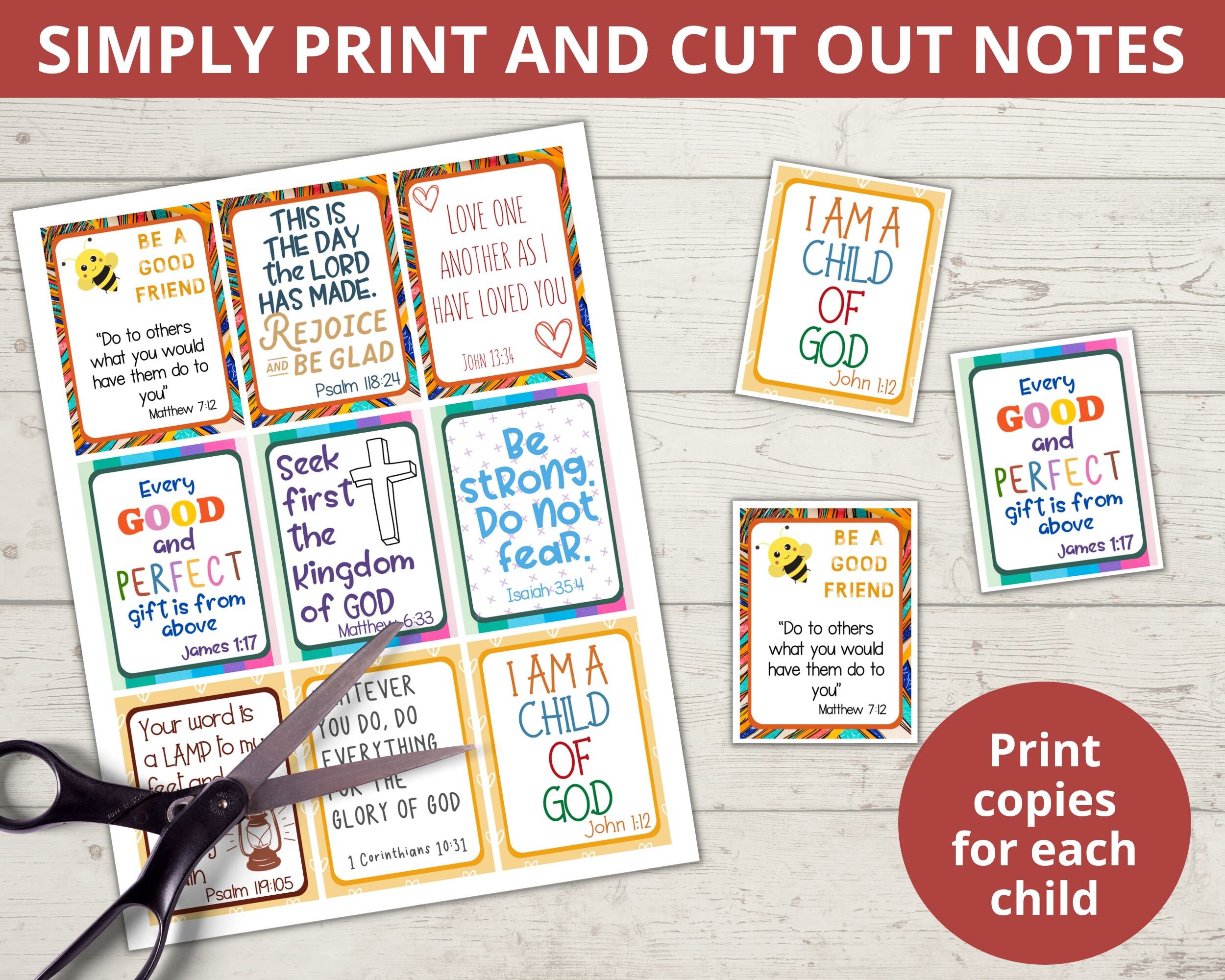 Christian Lunchbox Notes, Scripture Lunch Notes, Scripture Lunch Box ...