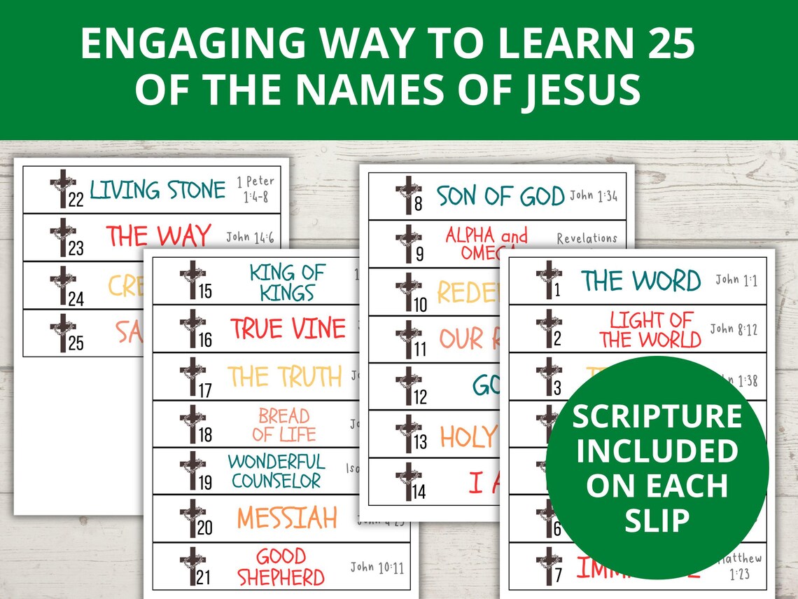 Names of Jesus Paper Chains, Easter Activity Sheet, Names of Jesus ...