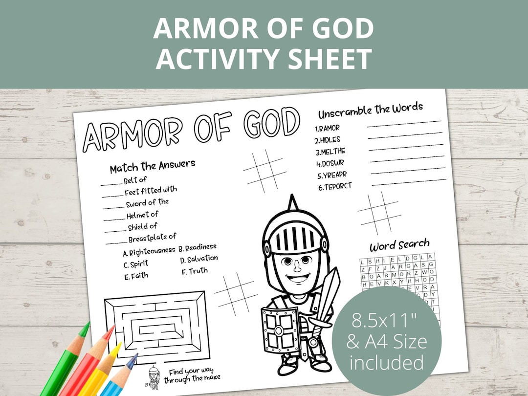 Armor of God Coloring Page, Bible Activity, Sunday School Activities ...