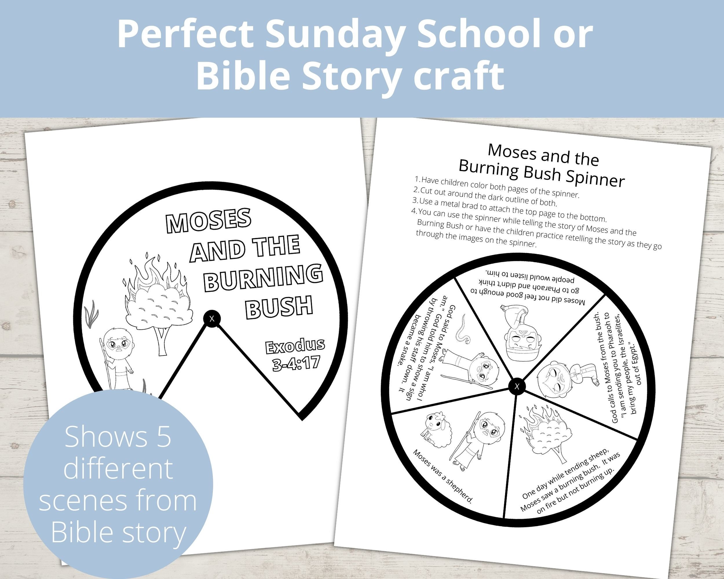 Moses and the Burning Bush Sunday School Craft, Bible Story Activities ...