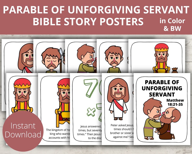 Parable of Unforgiving Servant Bible Crafts for Kids Church - Etsy