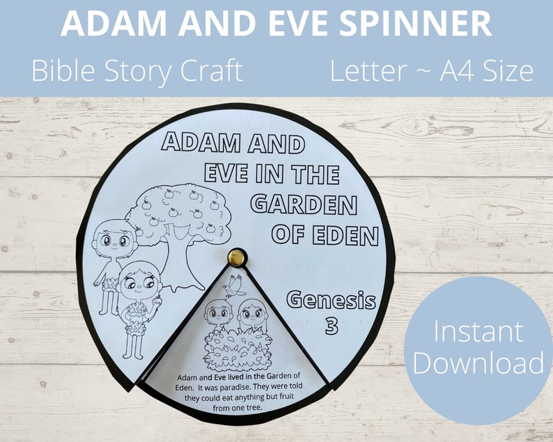 Adam and Eve Sunday School Craft Bible Story Activities for - Etsy