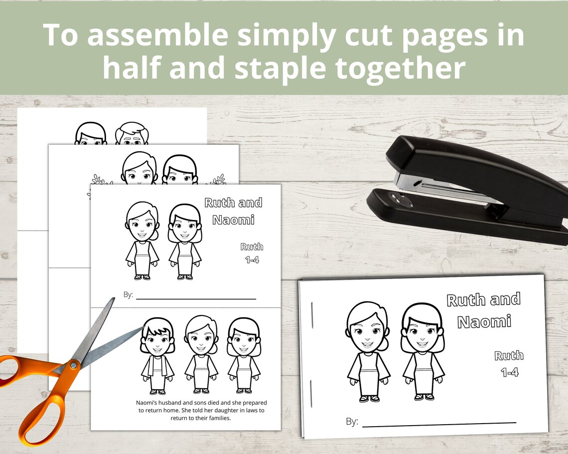 Ruth and Naomi, Ruth and Boaz, Mini Booklet, Sunday School Craft ...