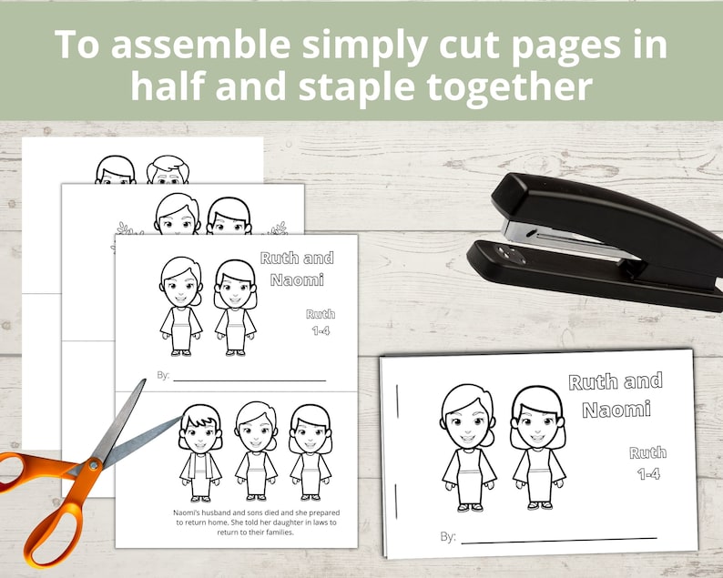 Ruth and Naomi, Ruth and Boaz, Mini Booklet, Sunday School Craft ...