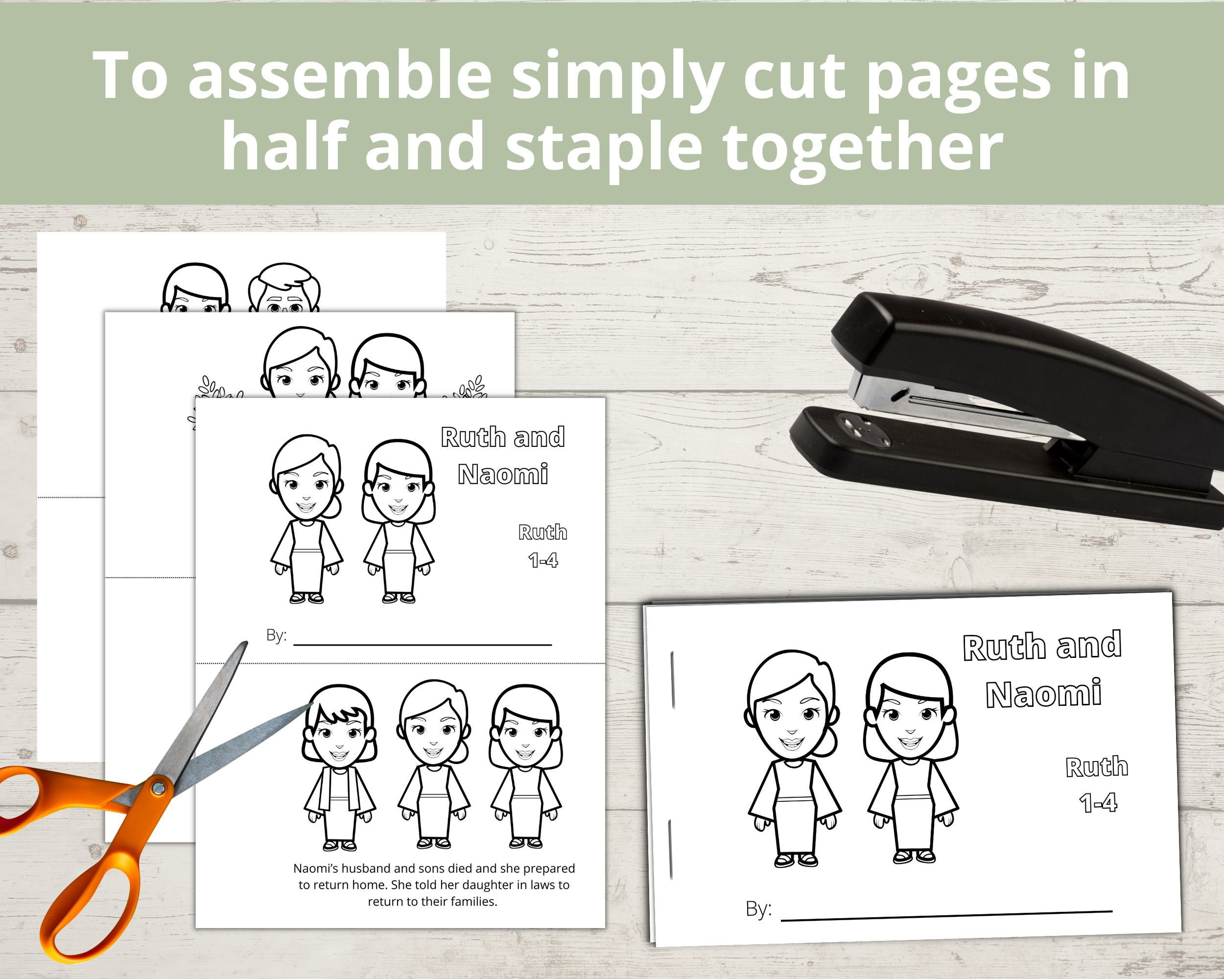 Ruth and Naomi, Ruth and Boaz, Mini Booklet, Sunday School Craft ...