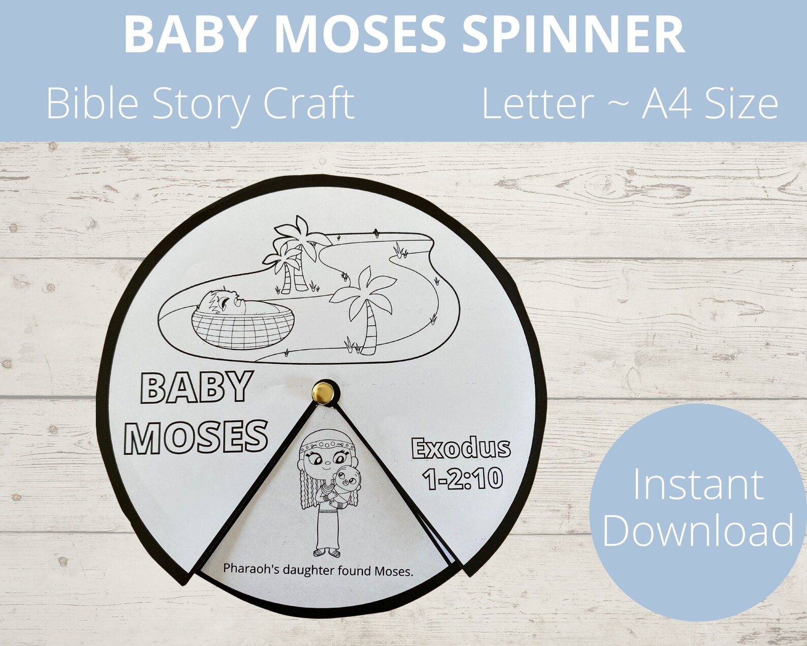 Baby Moses Sunday School Craft Bible Story Activities for - Etsy