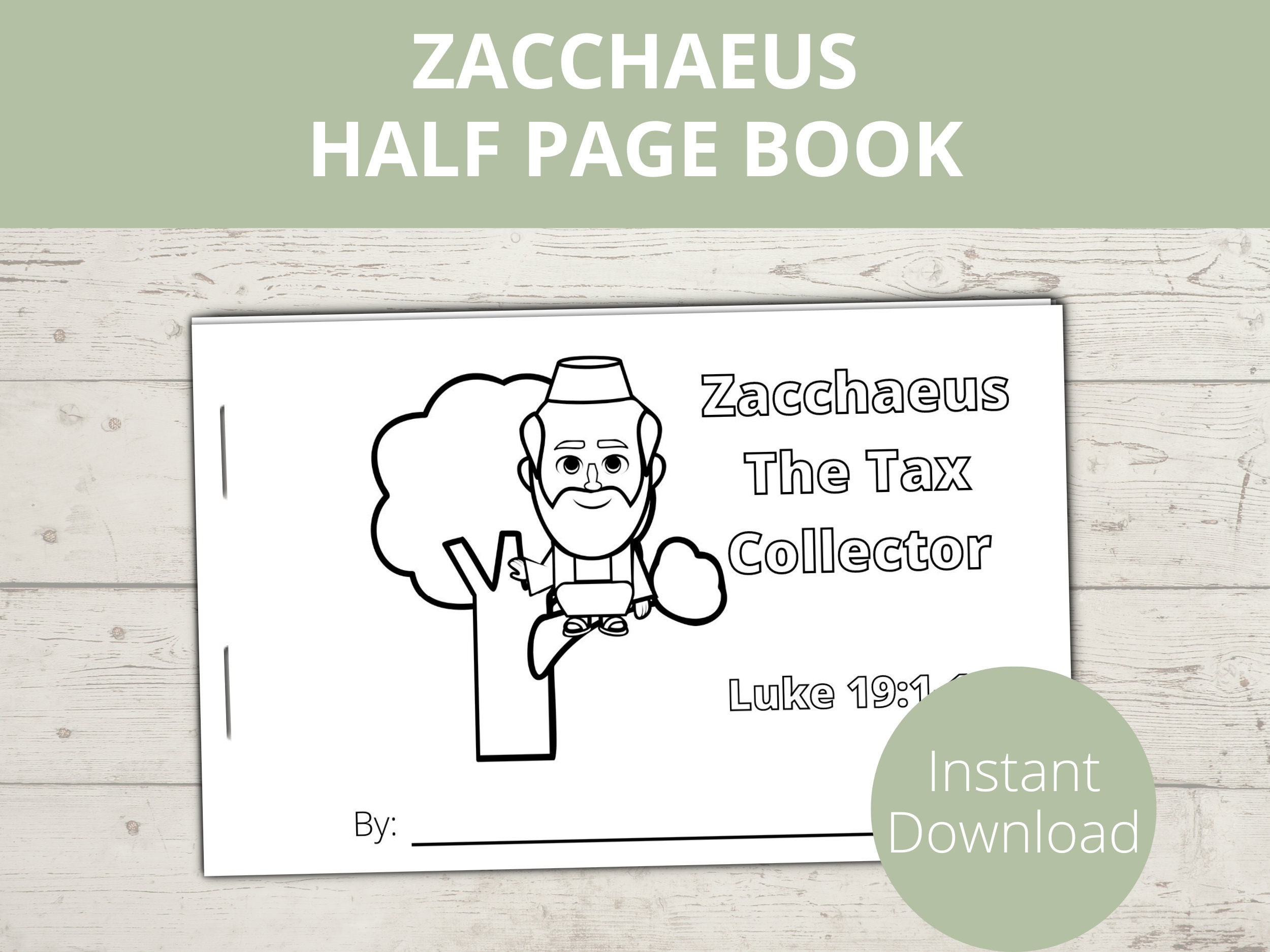Zacchaeus Bible Craft, Homeschool Bible, Mini Booklet, Zacchaeus Craft ...