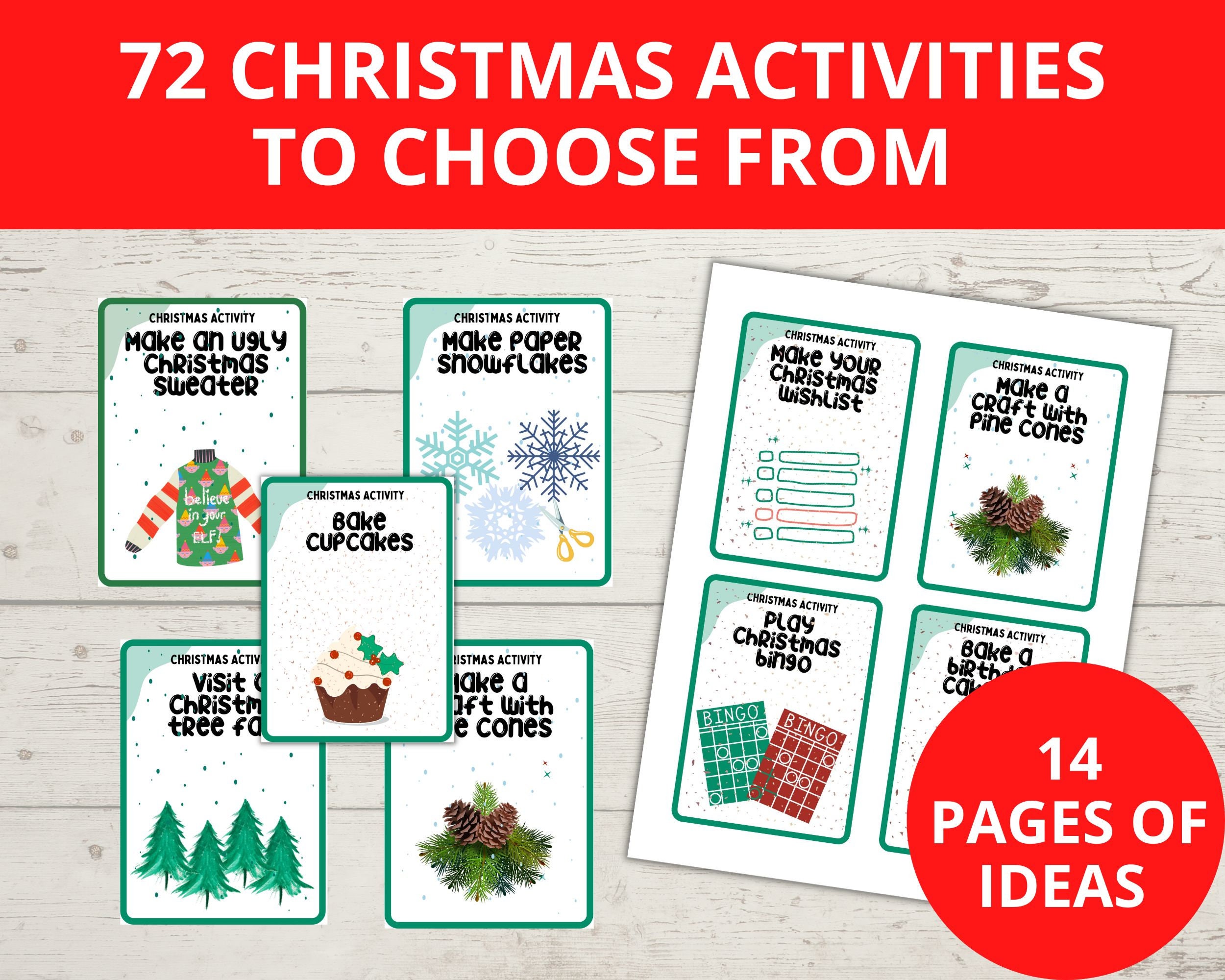 Advent Activity Cards, Advent Calendar Card, Christmas Advent Calendar ...