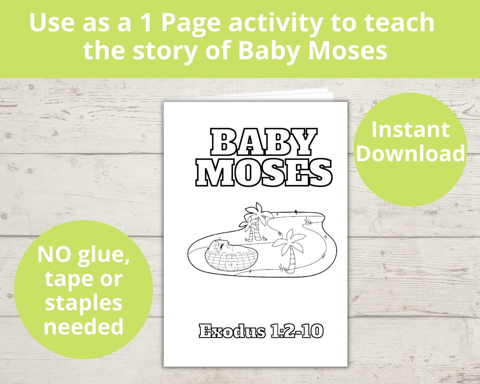 Baby Moses Craft Sunday School Craft Bible Story Activity - Etsy