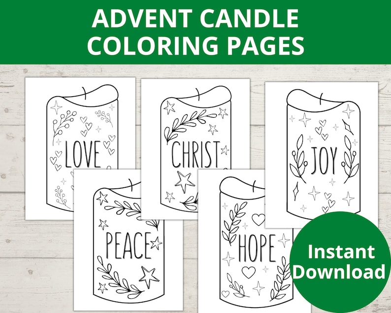 Advent Candle for Kids, Advent Coloring Page, Catholic Advent Wreath ...