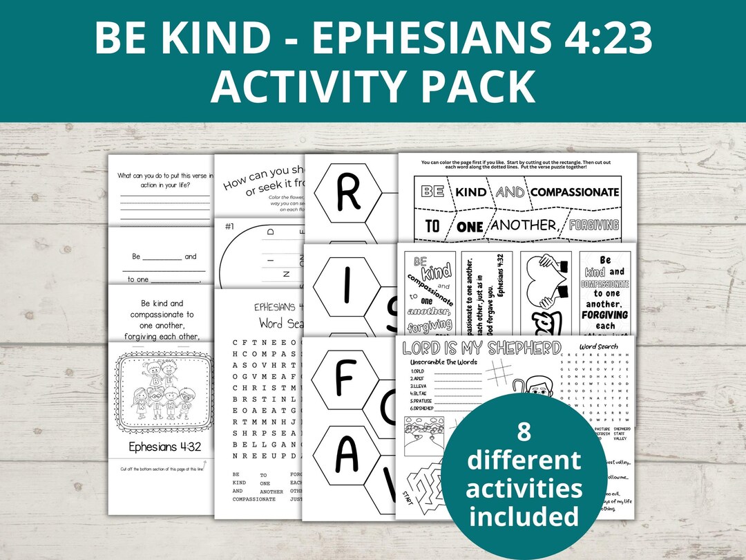 Be Kind and Compassionate, Ephesians 4:32, Sunday School Craft, Bible ...
