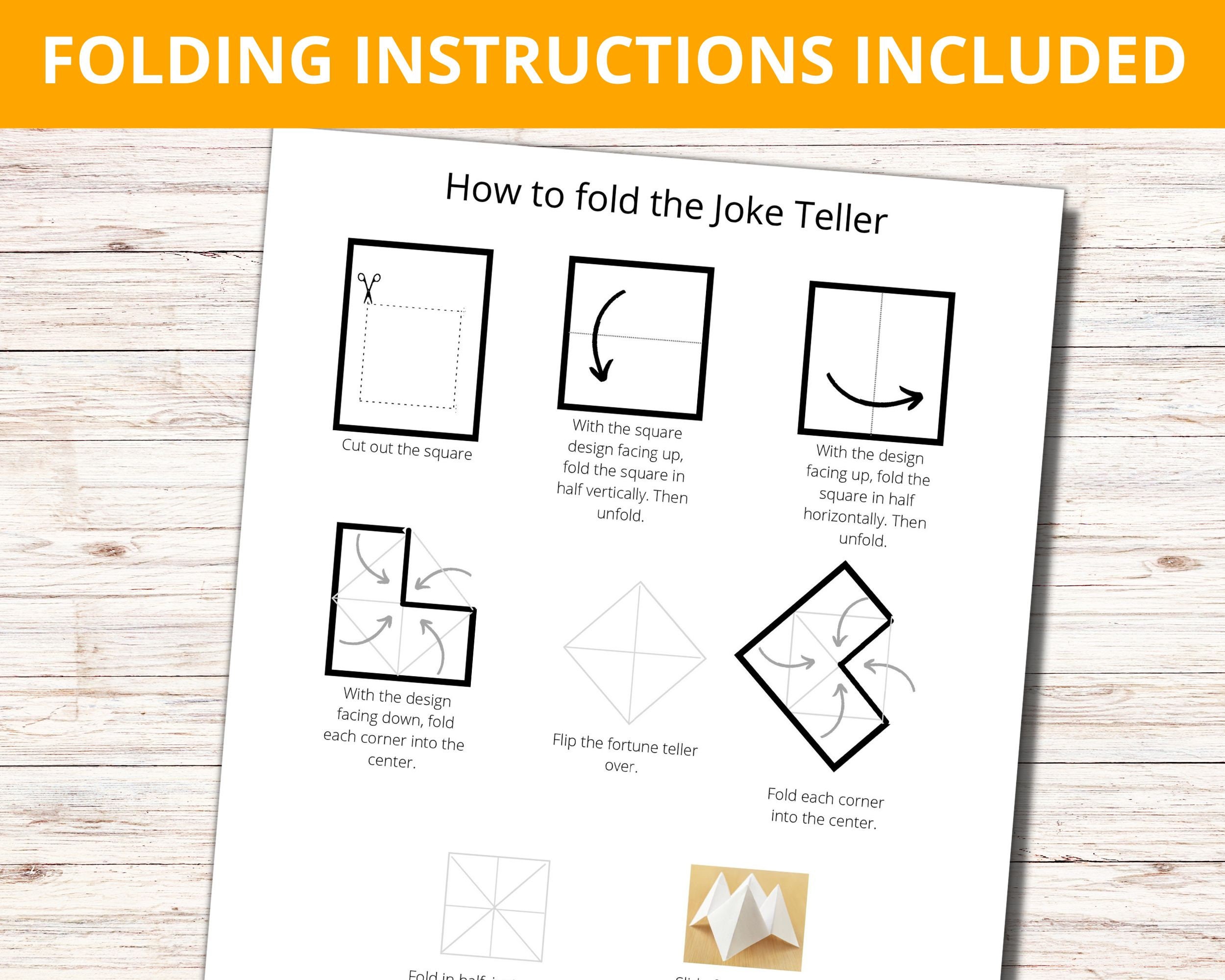 Fall Joke Teller, Fall Fortune Teller, Cootie Catcher, School Activity ...