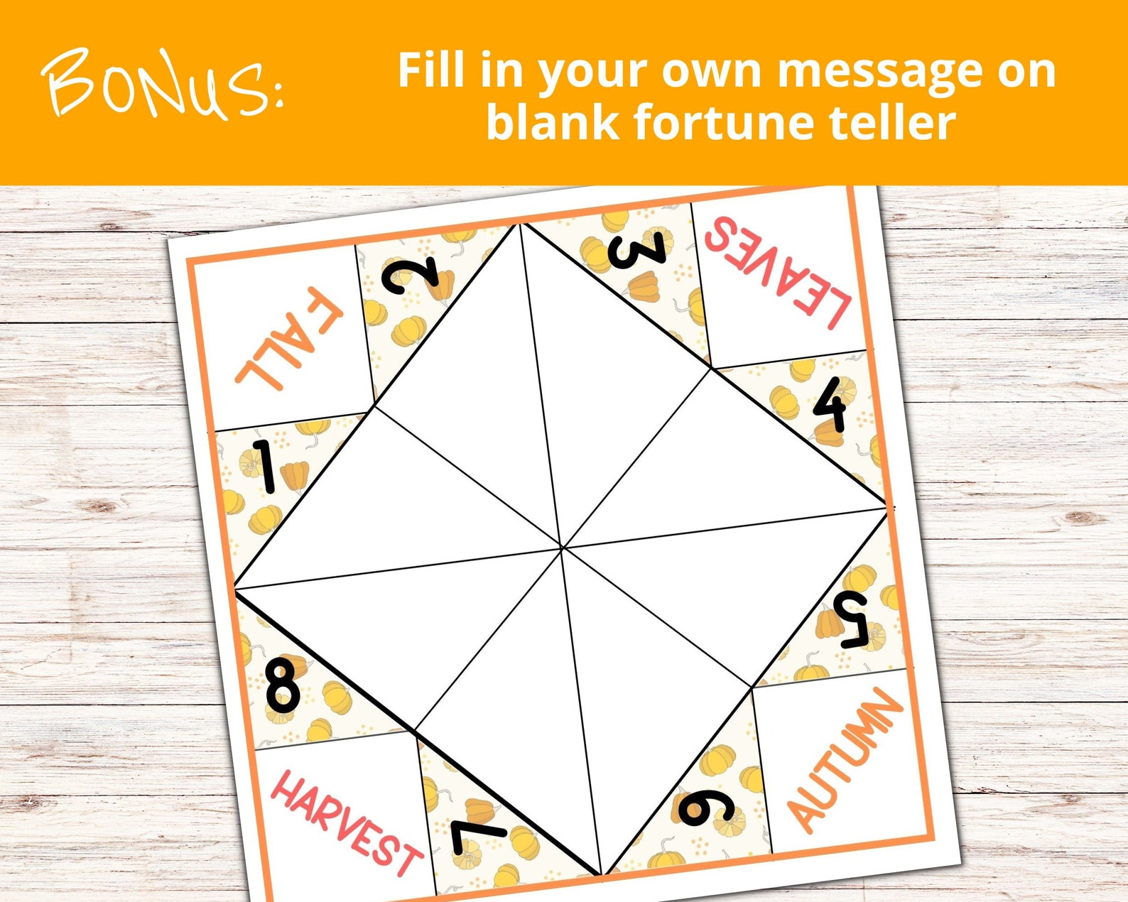 Fall Joke Teller, Fall Fortune Teller, Cootie Catcher, School Activity ...