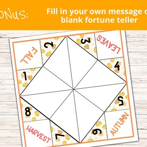 Fall Joke Teller, Fall Fortune Teller, Cootie Catcher, School Activity ...