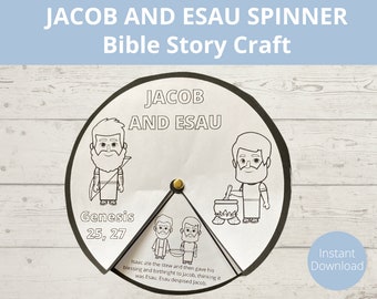 Jacob and Esau Bible Story Wheel, Genesis 25 and 27, Bible Craft ...