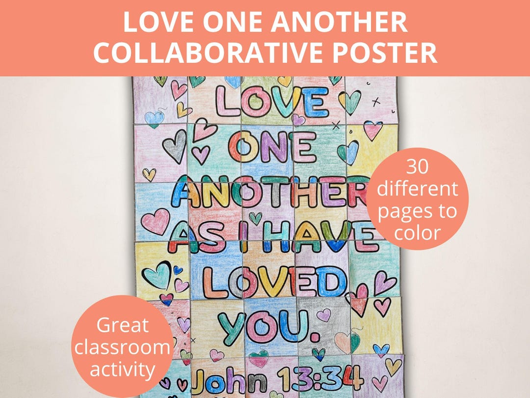 Love One Another, John 13:34, Valentine's Coloring Pages, Collaboration ...