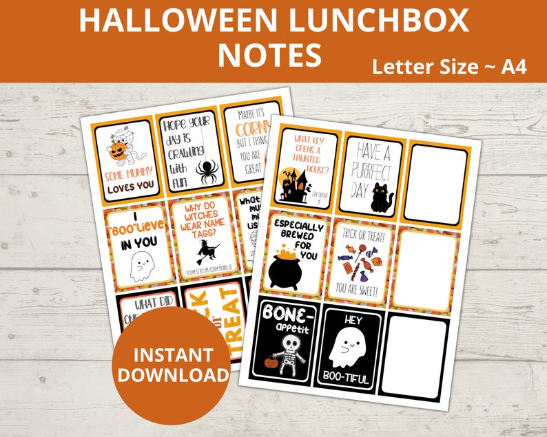 Halloween Lunchbox Notes, Lunchbox Notes for Kids, Positive ...
