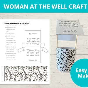 Woman at the Well, Samaritan Woman, Bible Story Crafts, Living Water ...