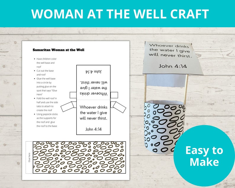 Woman at the Well, Samaritan Woman, Bible Story Crafts, Living Water ...