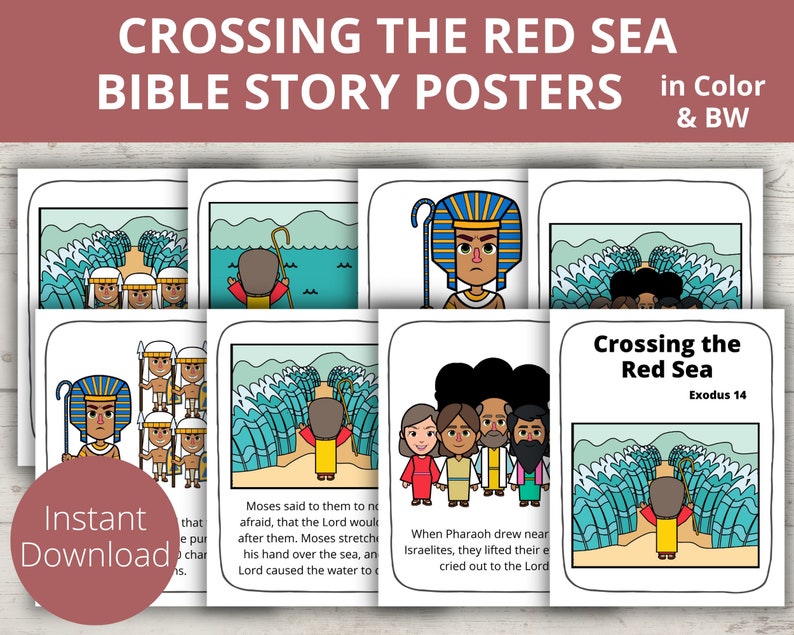 Moses Parting the Red Sea Crossing the Red Sea Morning - Etsy