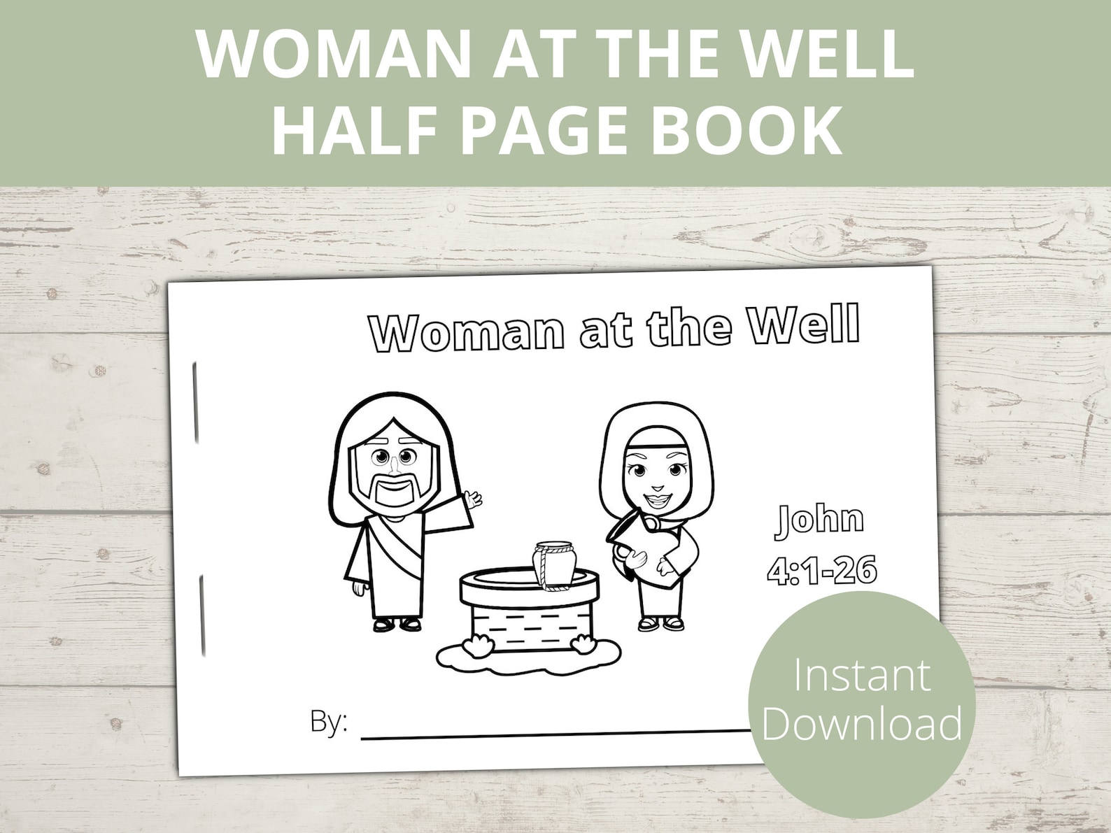 Woman and the Well Craft, Samaritan Woman, Mini Booklet, Jesus Woman at ...