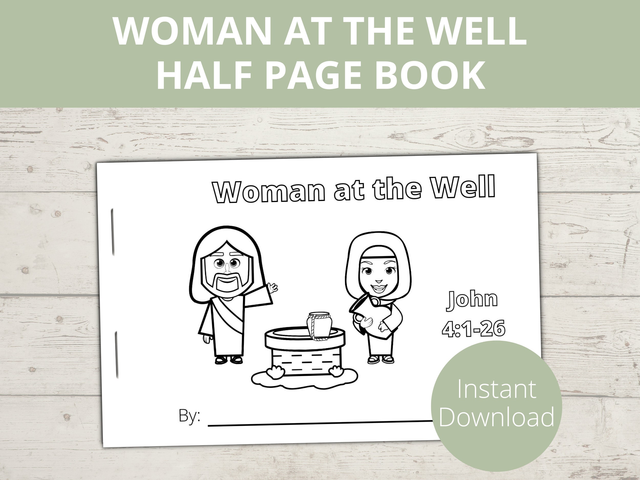 Woman and the Well Craft, Samaritan Woman, Mini Booklet, Jesus Woman at ...