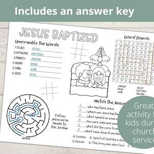Jesus Baptism Craft, Bible Activity, John the Baptist, Church Kids ...