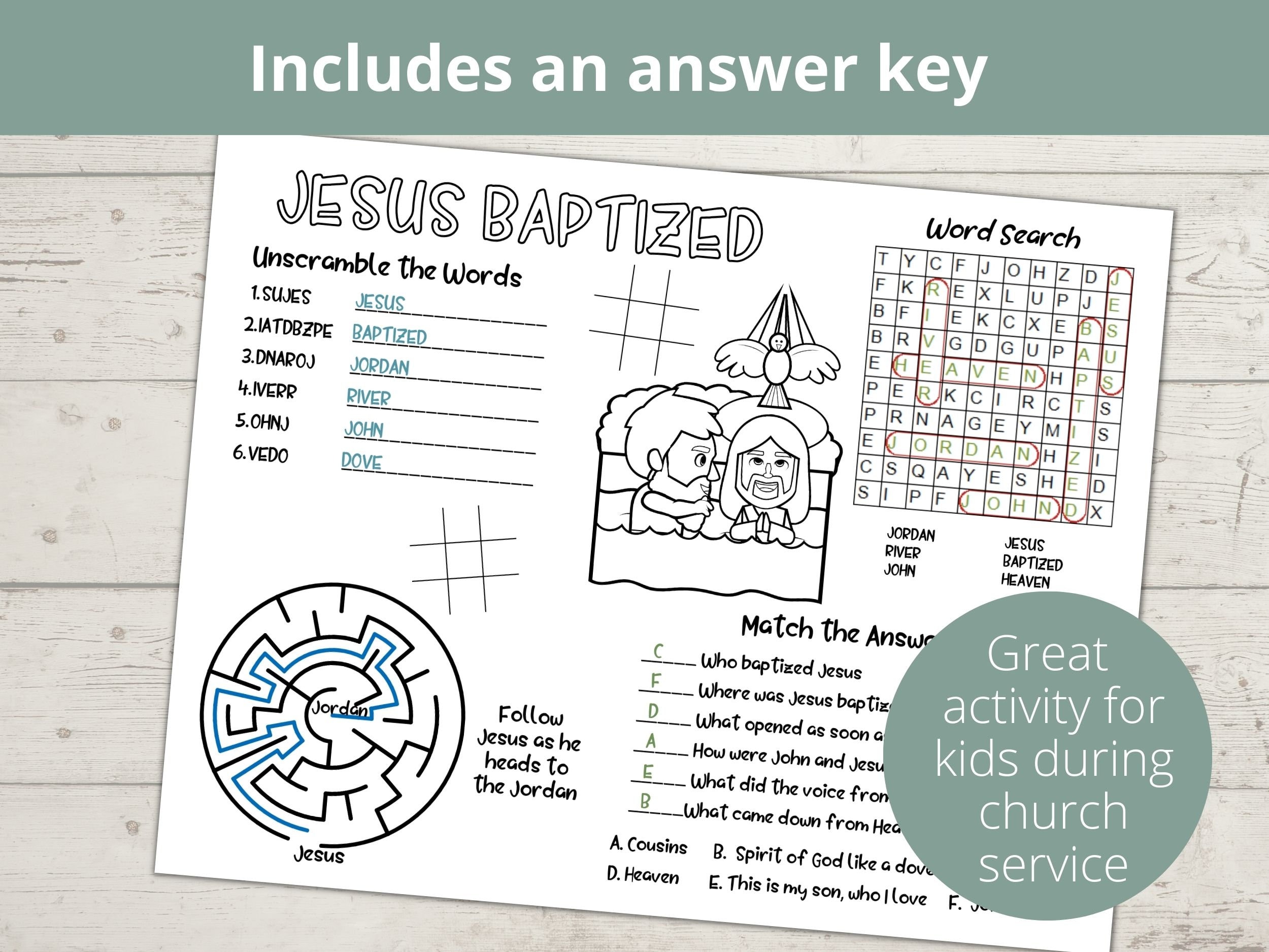 Jesus Baptism Craft, Bible Activity, John the Baptist, Church Kids ...